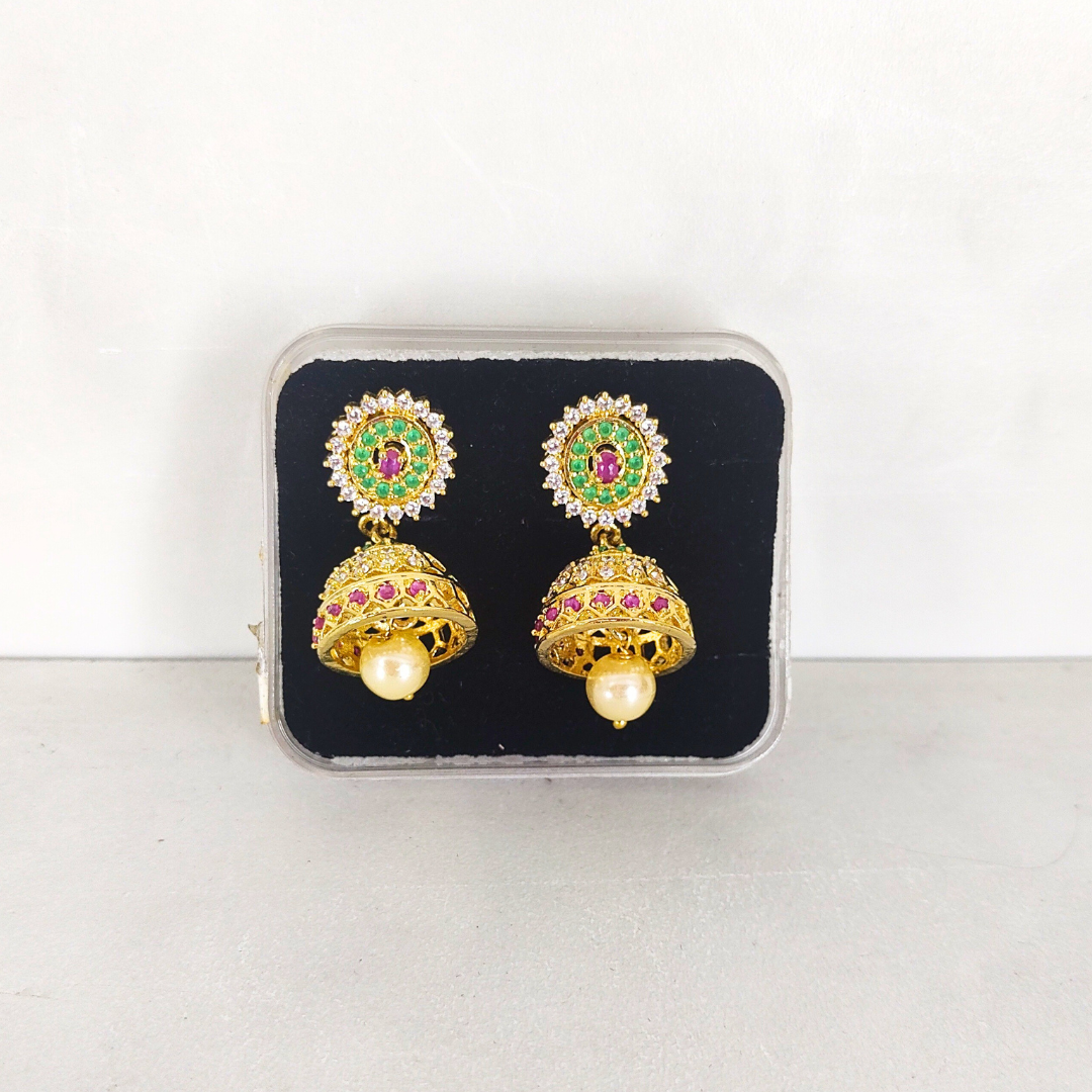 Gold Covering Jimmiki with Pink & Green Stones